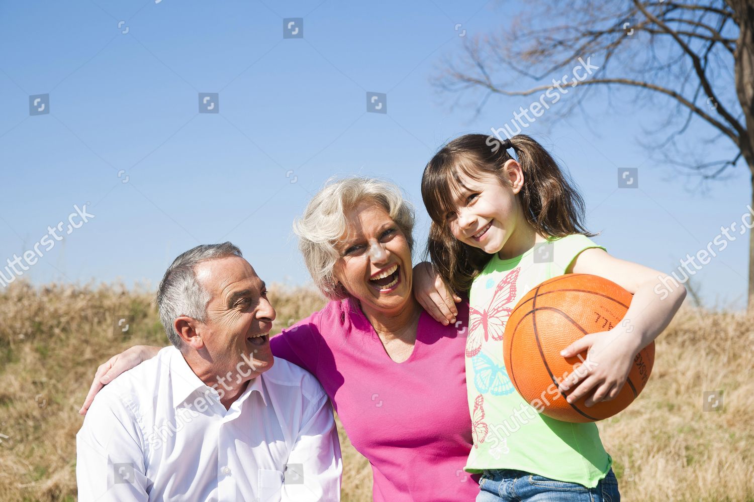 Model Released Grandparents Outdoors Their Granddaughter Editorial ...