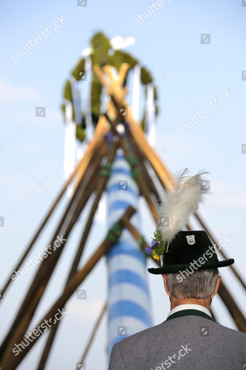 Man Wearing Traditional Costume Watching Maypole Editorial Stock Photo ...