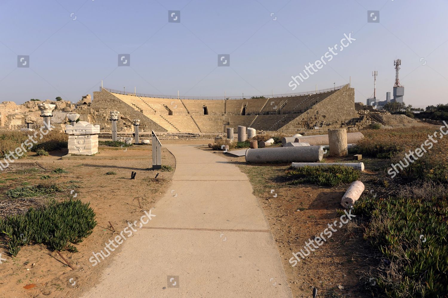 Roman Theater Amphitheater Caesarea Caesarea Maritima Editorial Stock ...