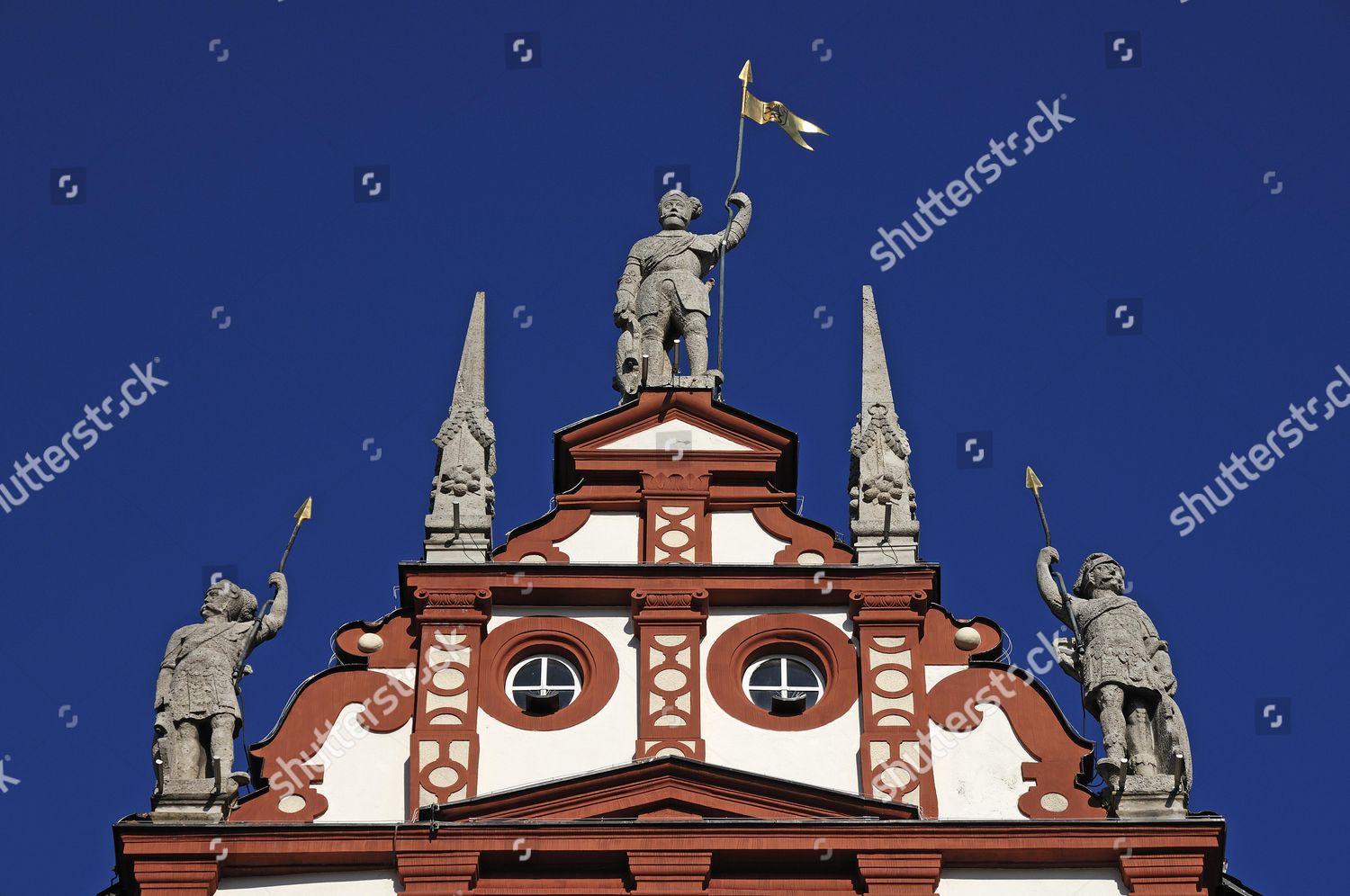 Sculptural Finials On Gable Townhouse Renaissance Editorial Stock Photo ...