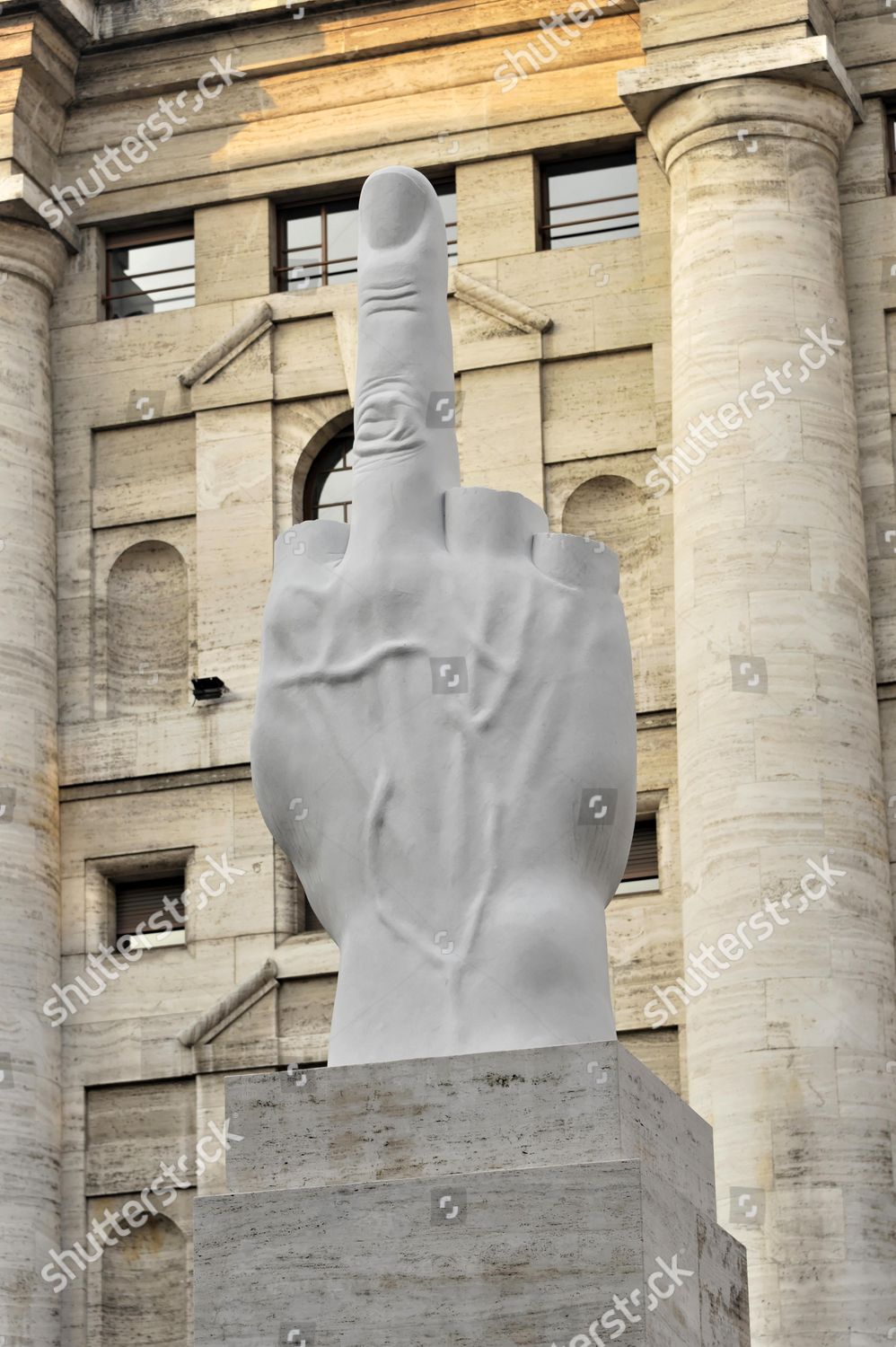 Raised Middle Finger Sculpture Shock People Editorial Stock Photo ...