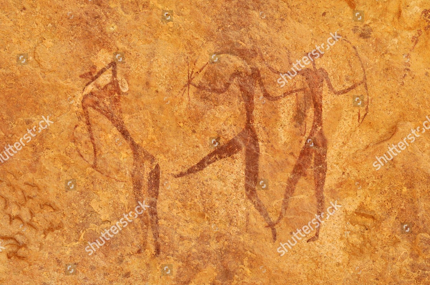Painted Warriors Hunters Neolithic Rock Art Editorial Stock Photo ...