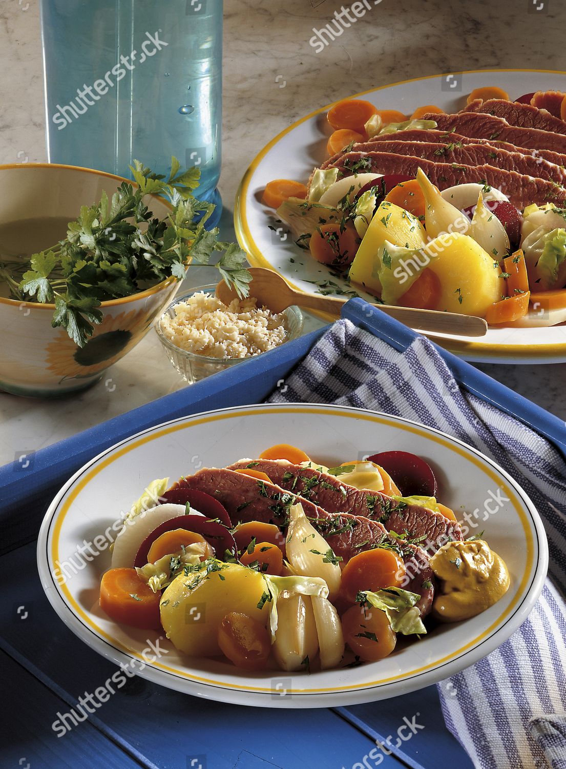 Salted Brisket Beef Boiled Root Vegetables Editorial Stock Photo ...