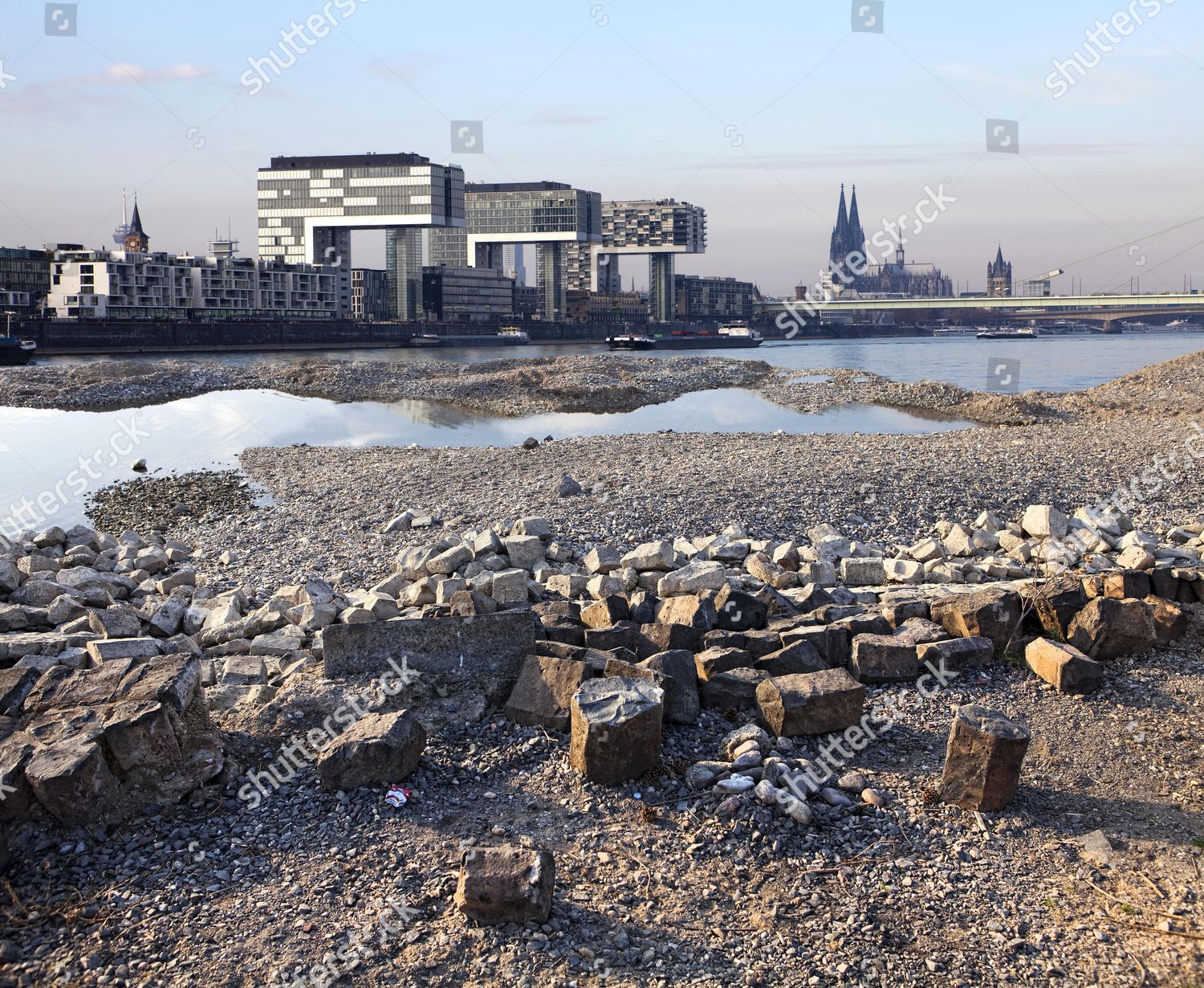 View Rhine River Low Water Level Editorial Stock Photo - Stock Image ...
