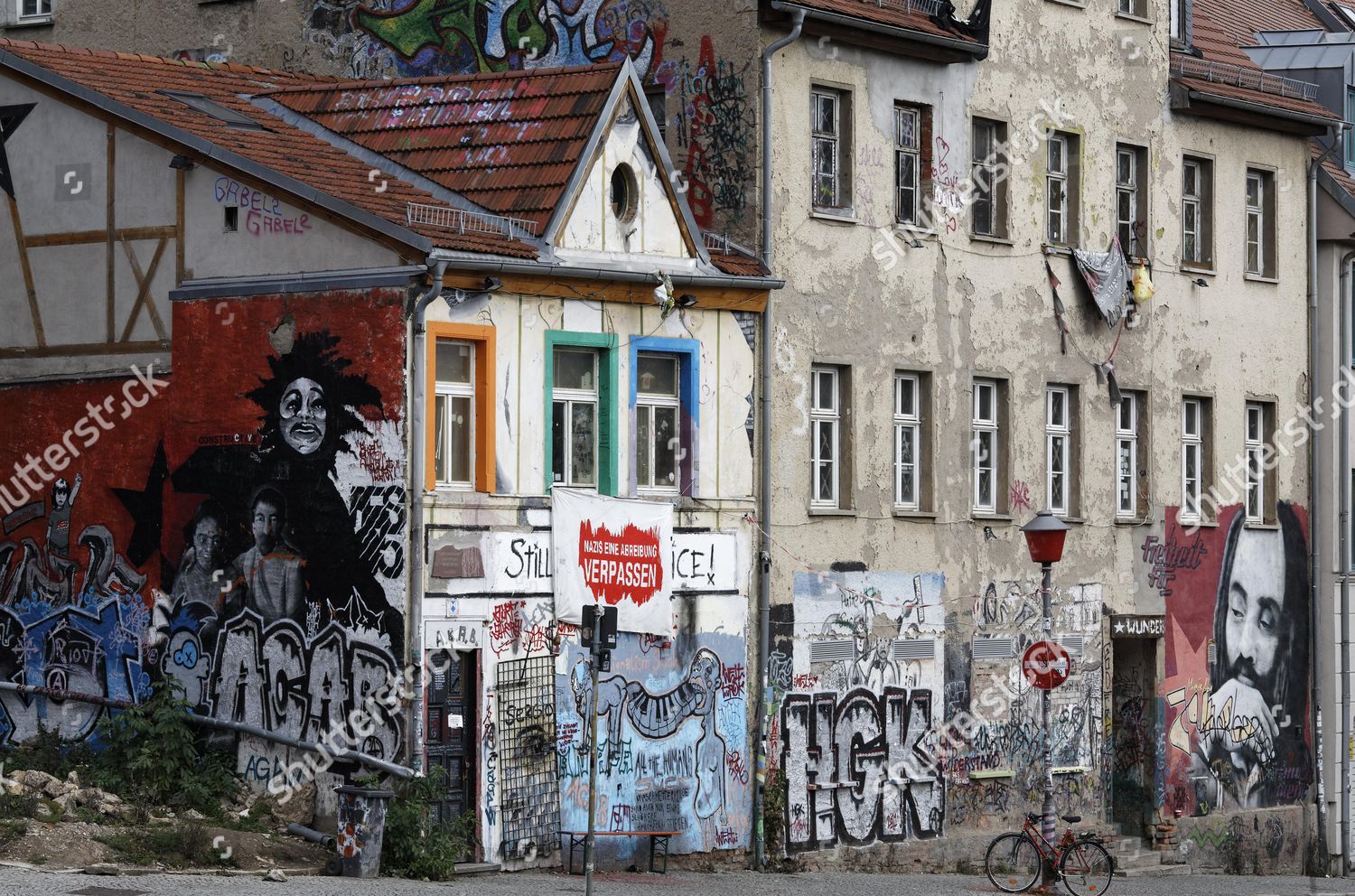 Condemned Buildings Historic District Painted Graffiti Editorial Stock ...