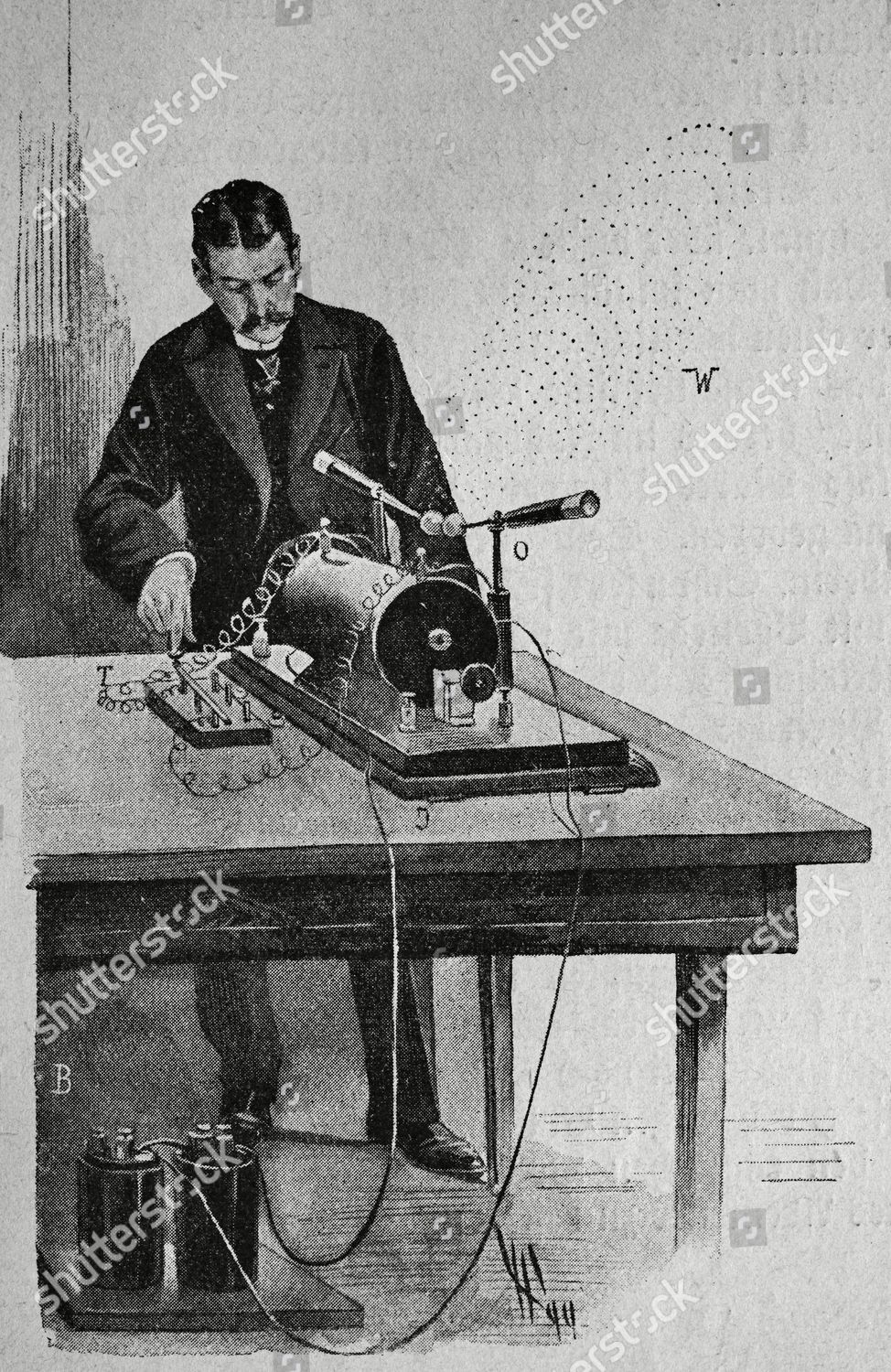 Telegraphy Apparatus Induction Charging Station Transmitting Editorial ...