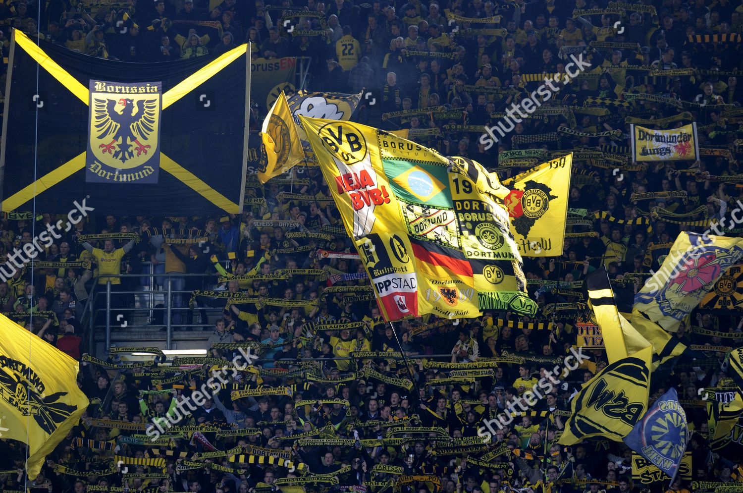 Bvb Fans Flags South Bank Bundesliga Editorial Stock Photo - Stock ...
