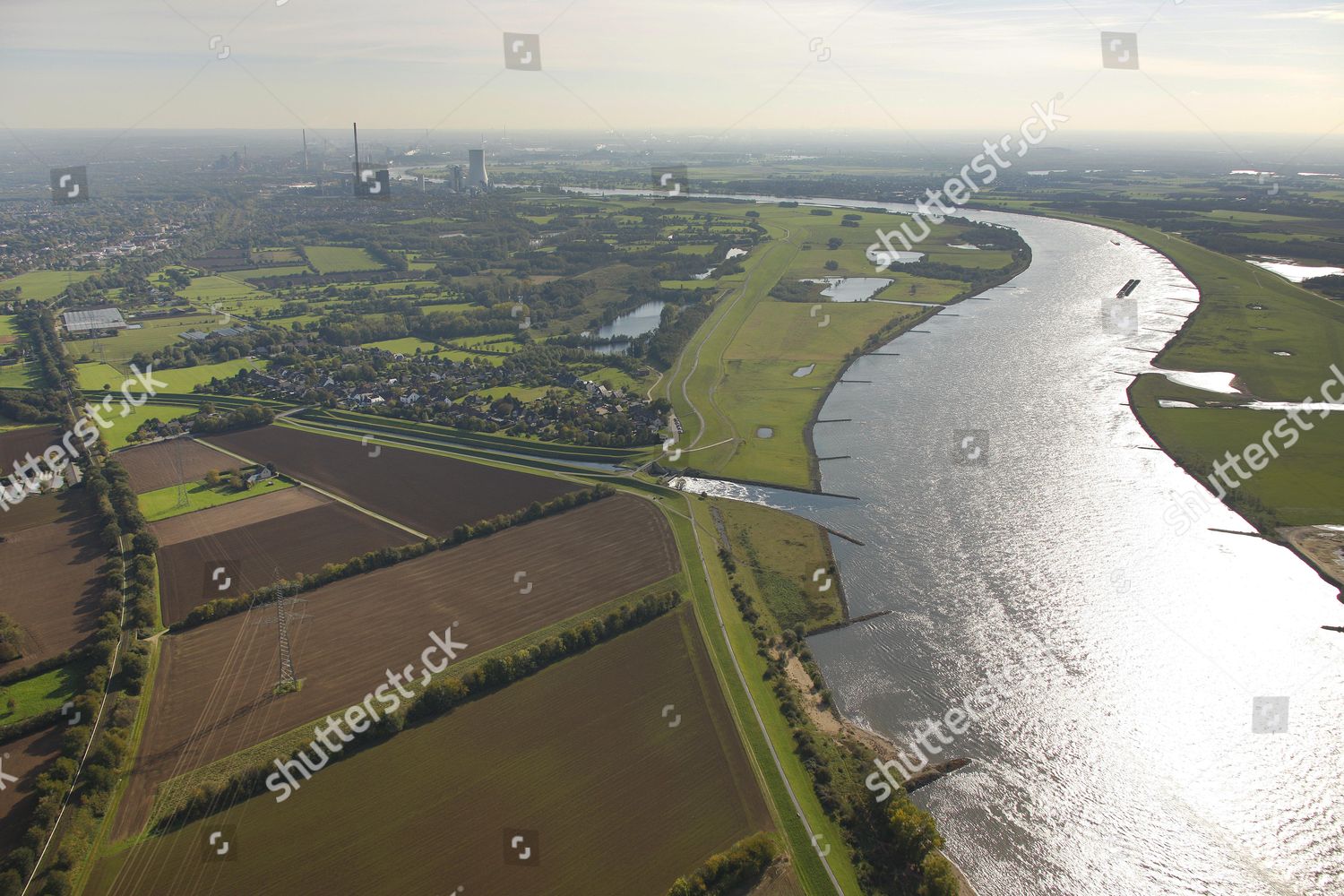 Aerial View Confluence Emscher River Rhine Editorial Stock Photo ...