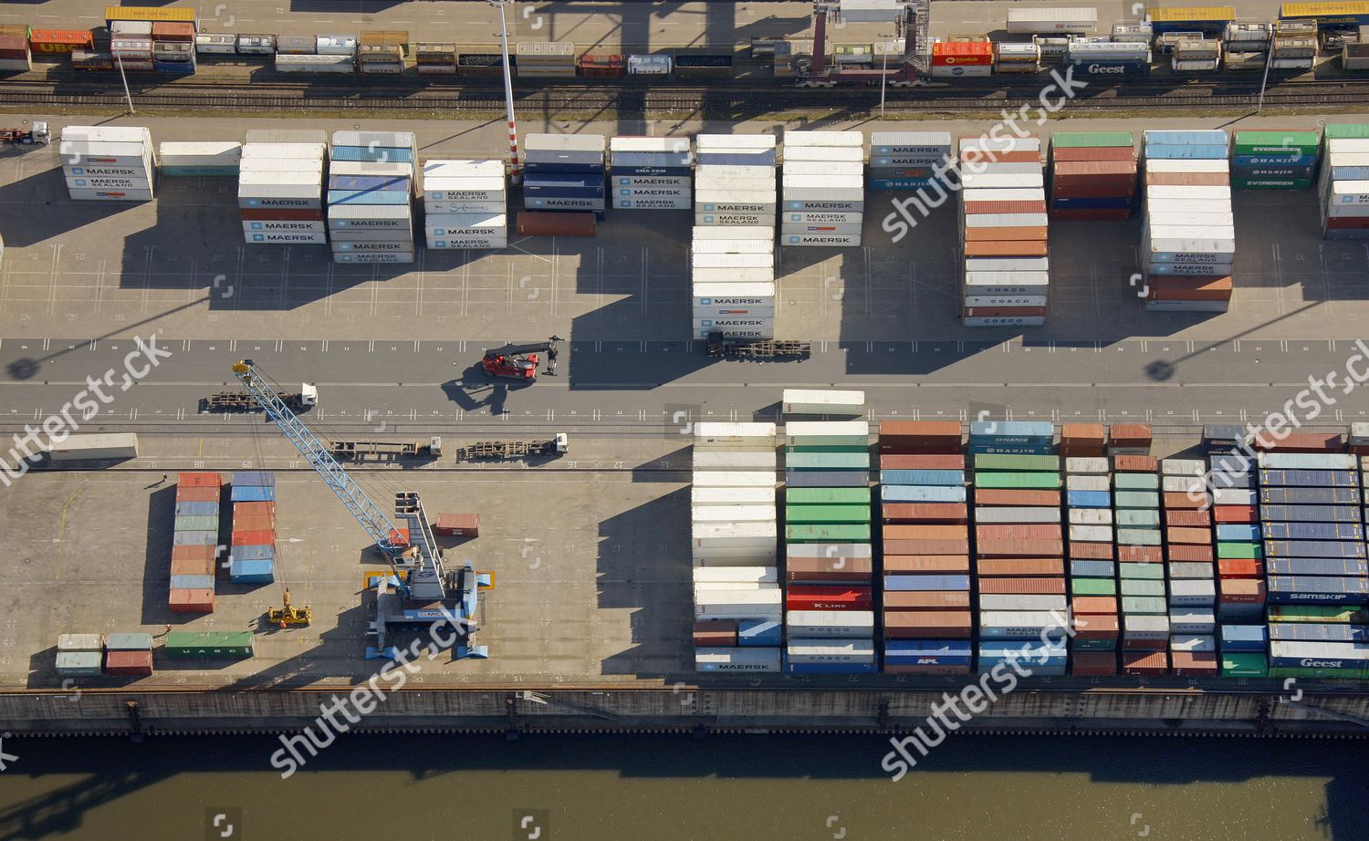 Aerial View Container Storage Area Port Editorial Stock Photo - Stock ...
