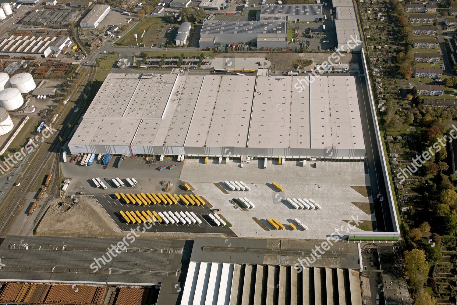 Aerial View Metro Logistic Truck Trailers Editorial Stock Photo - Stock ...
