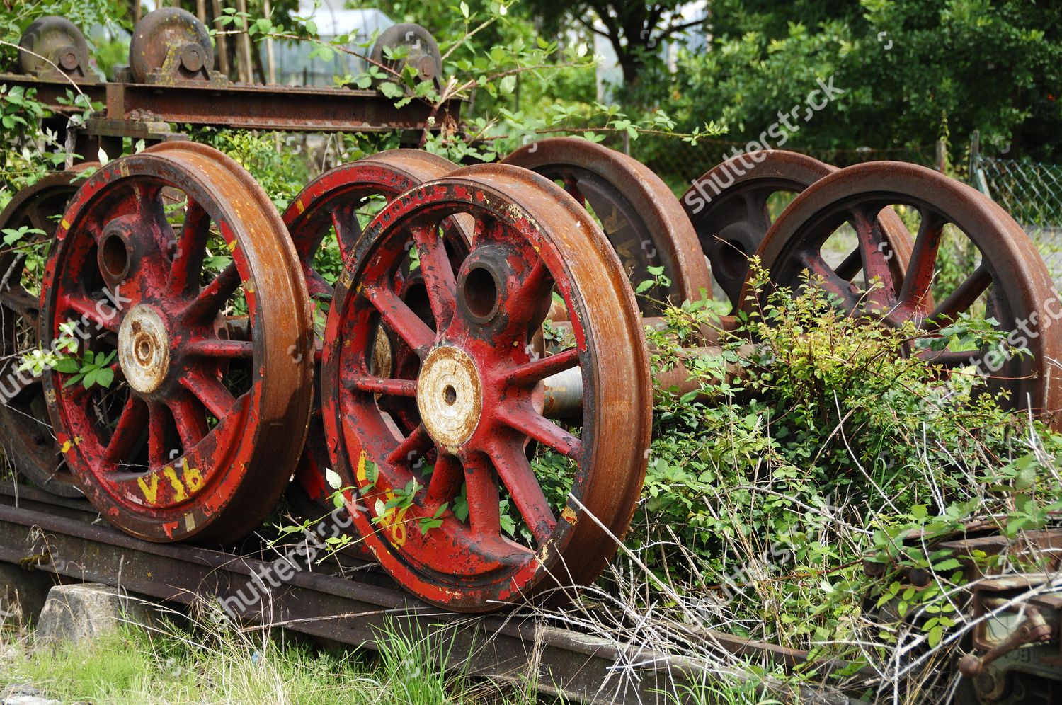 Discarded Wheels Steam Locomotive On Overgrown Editorial Stock Photo ...