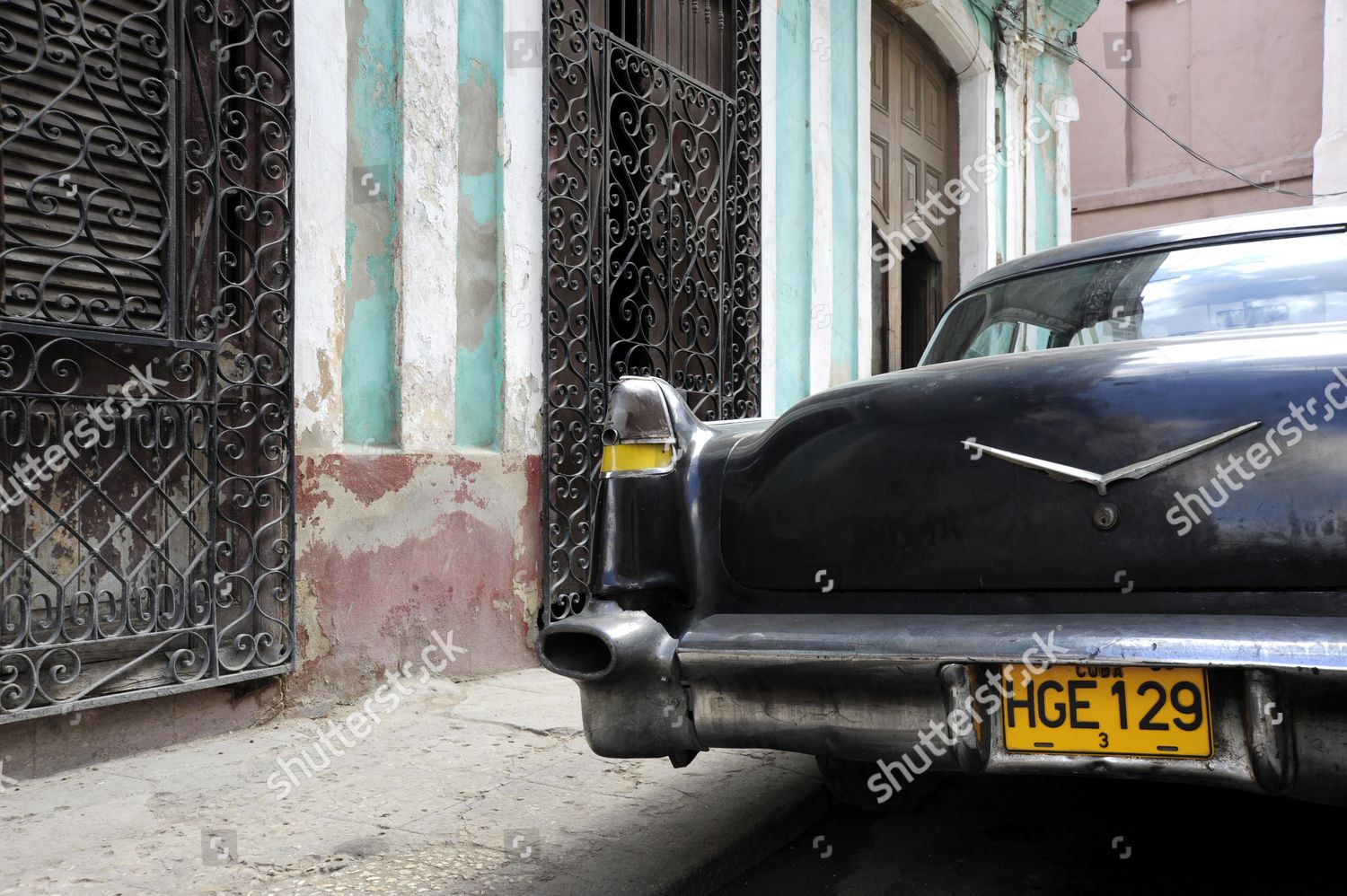 Black 1950s Vintage Car Rear End Editorial Stock Photo - Stock Image ...