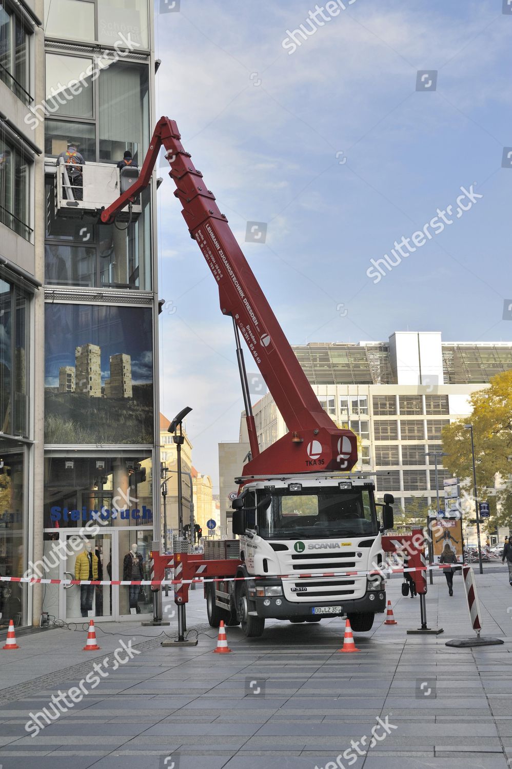 Window Cleaning Crane Boom Prager Strasse Editorial Stock Photo - Stock ...