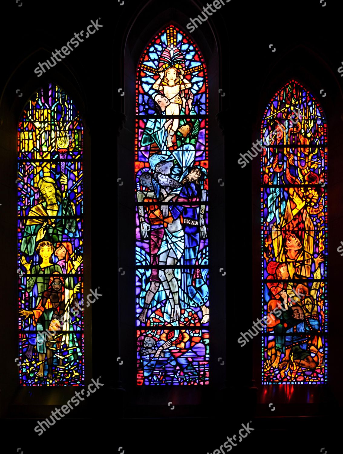 Stained Glass Window Washington National Cathedral Editorial Stock ...