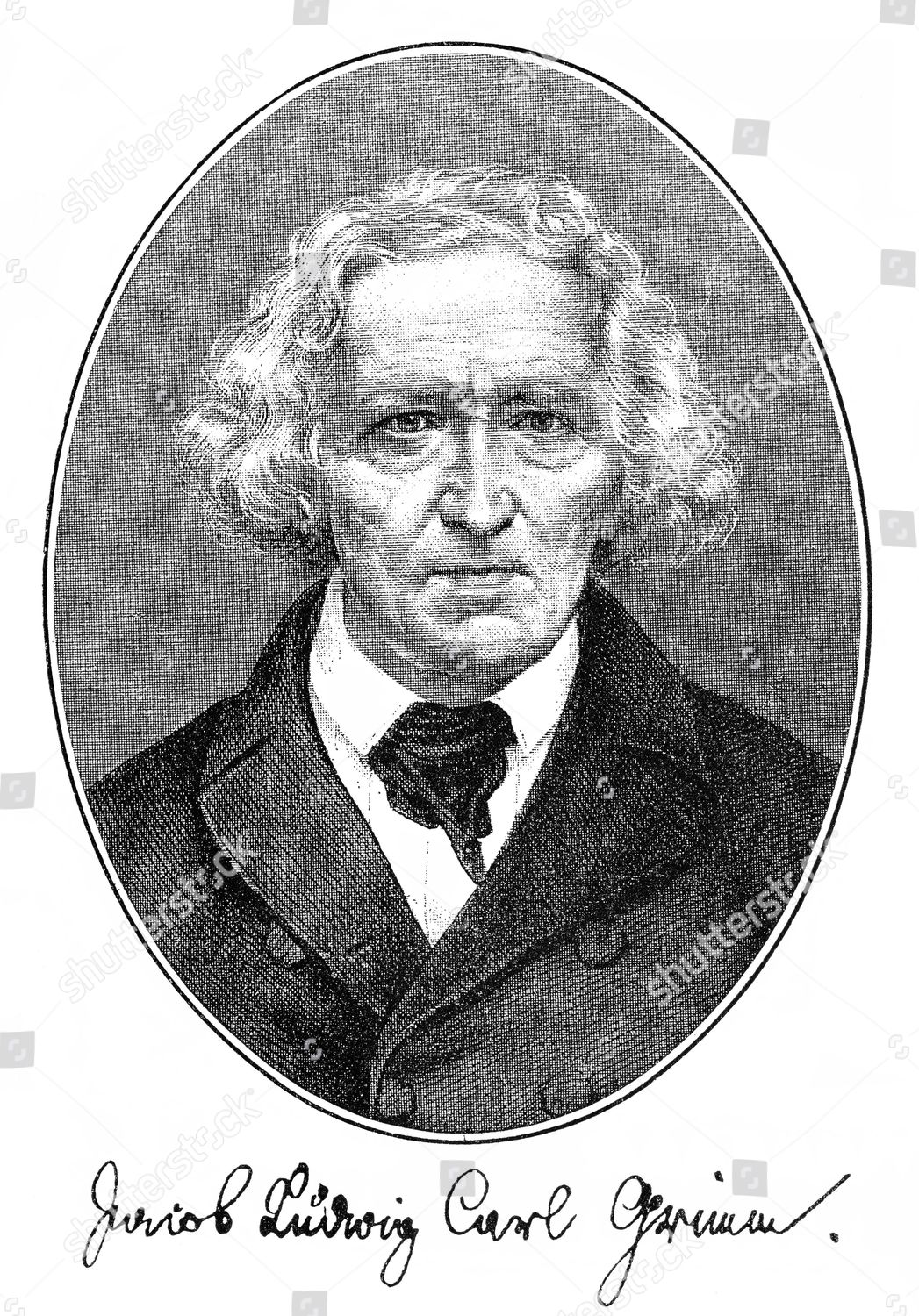Historical Engraving Portrait Autograph Jacob Ludwig Editorial Stock ...