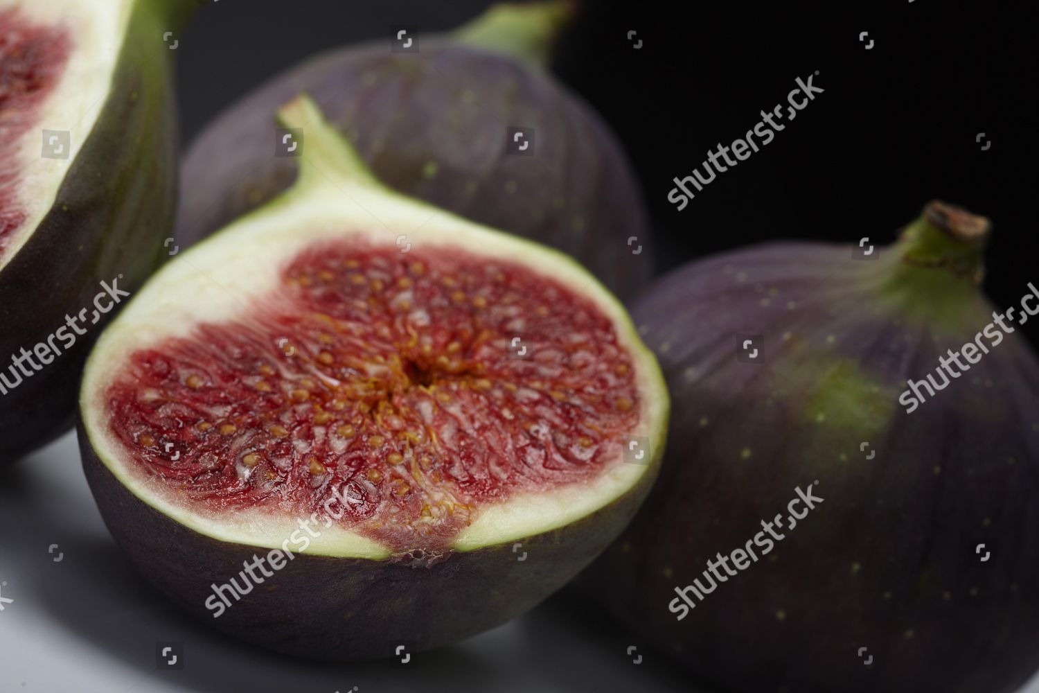 Blue Figs Ficus Carica On White Editorial Stock Photo - Stock Image ...