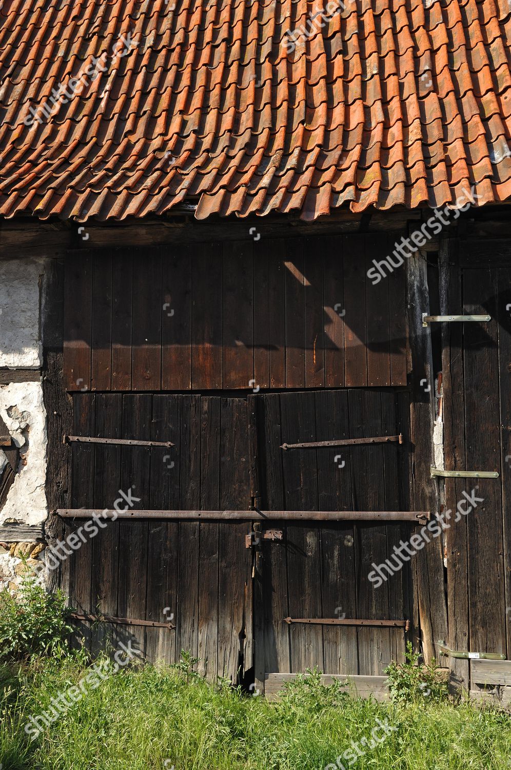 Old Wooden Barn Gate On Farm Editorial Stock Photo - Stock Image ...