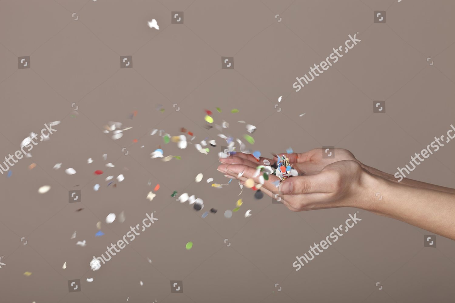Model Released Hand Sprinkling Confetti Editorial Stock Photo - Stock ...