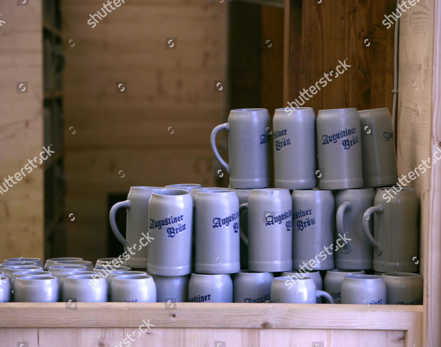 Keferloh Mass Steins Beer Mugs Augustiner Editorial Stock Photo - Stock ...