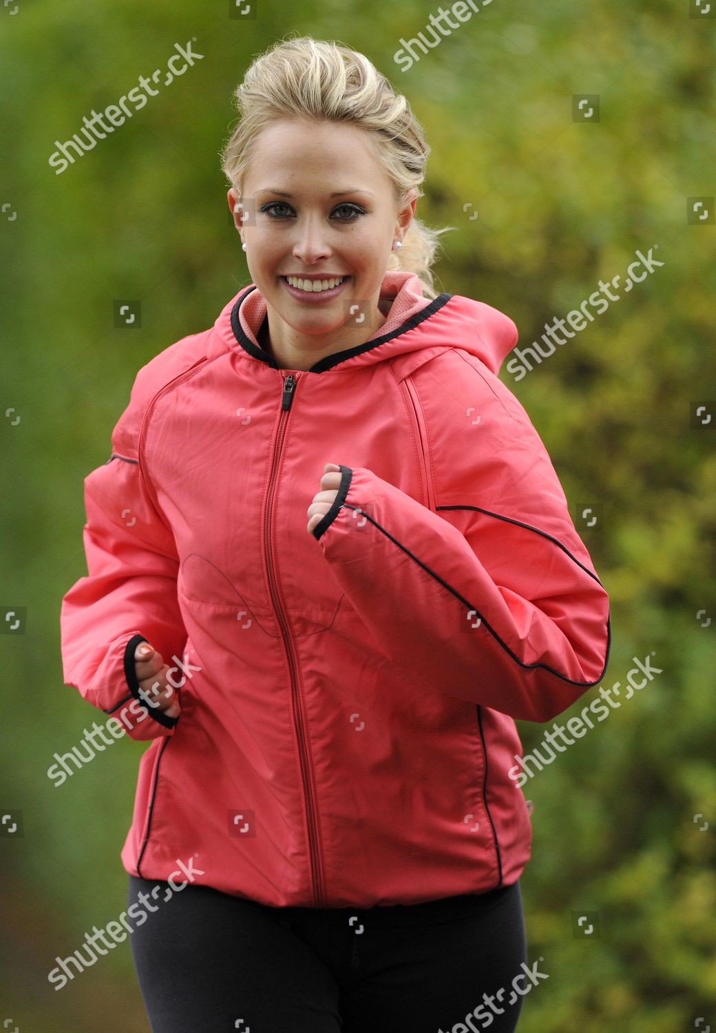 Model Released Young Woman Wearing Windbreaker Editorial Stock Photo ...