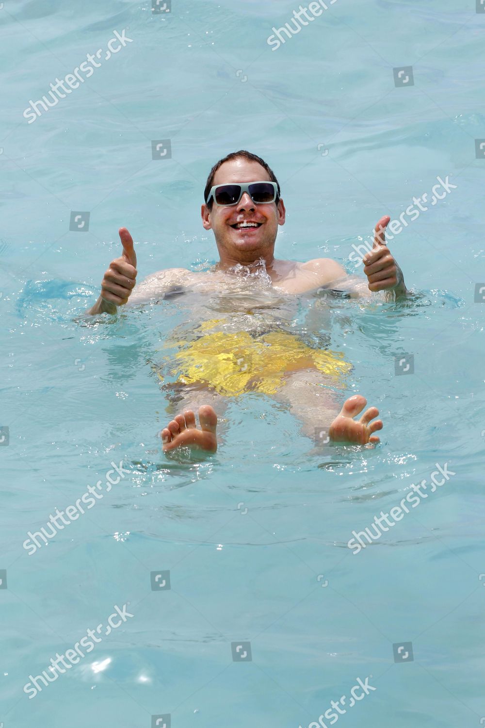 Model Released Man Floating Water Lagoon Editorial Stock Photo - Stock ...