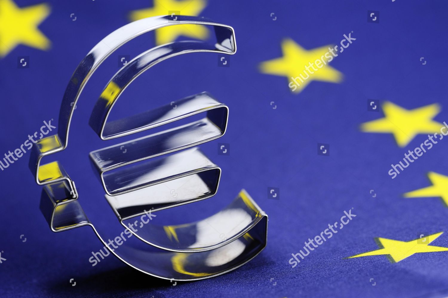 Euro Symbol On Eu Flag Symbolic Editorial Stock Photo - Stock Image ...