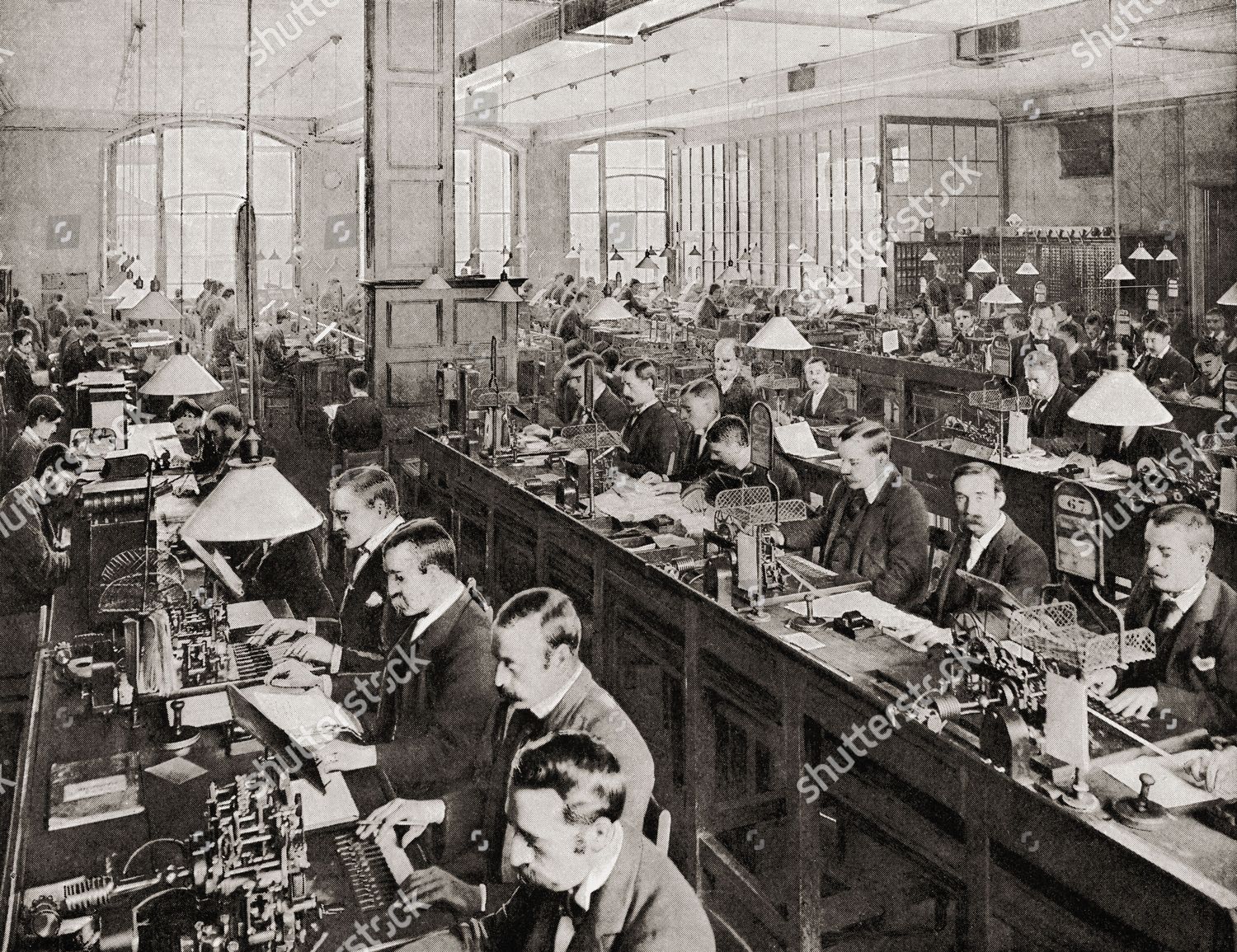 Men Work Sending Receiving Telegraph Messages Editorial Stock Photo ...