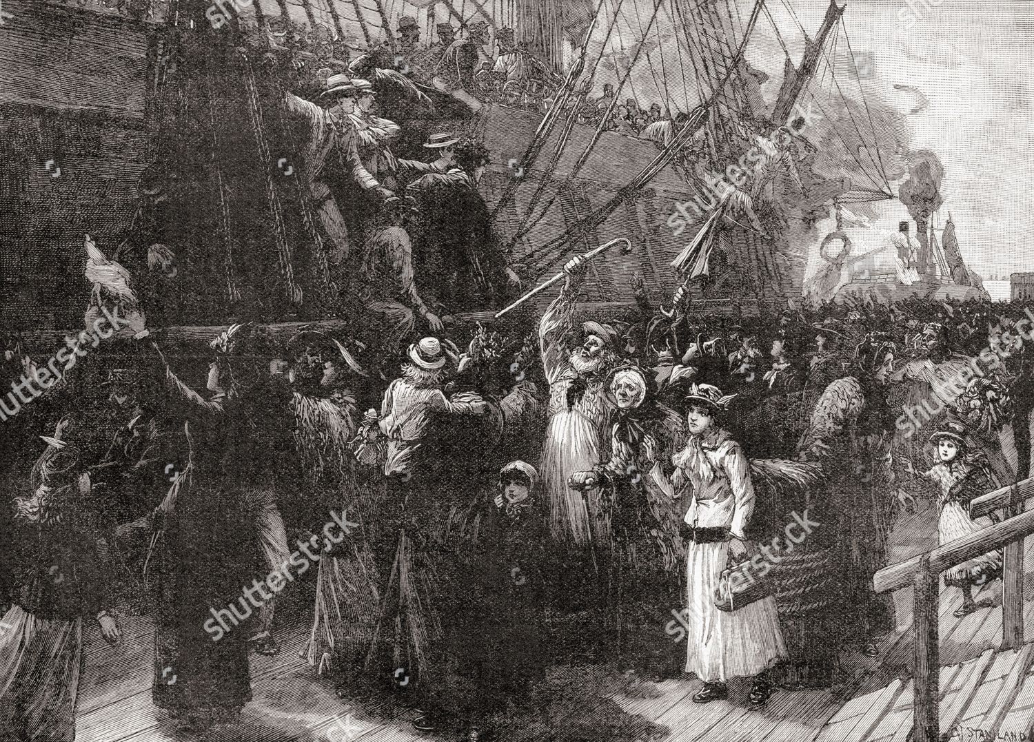 On Board Emigrant Ship 19th Century Editorial Stock Photo - Stock Image ...