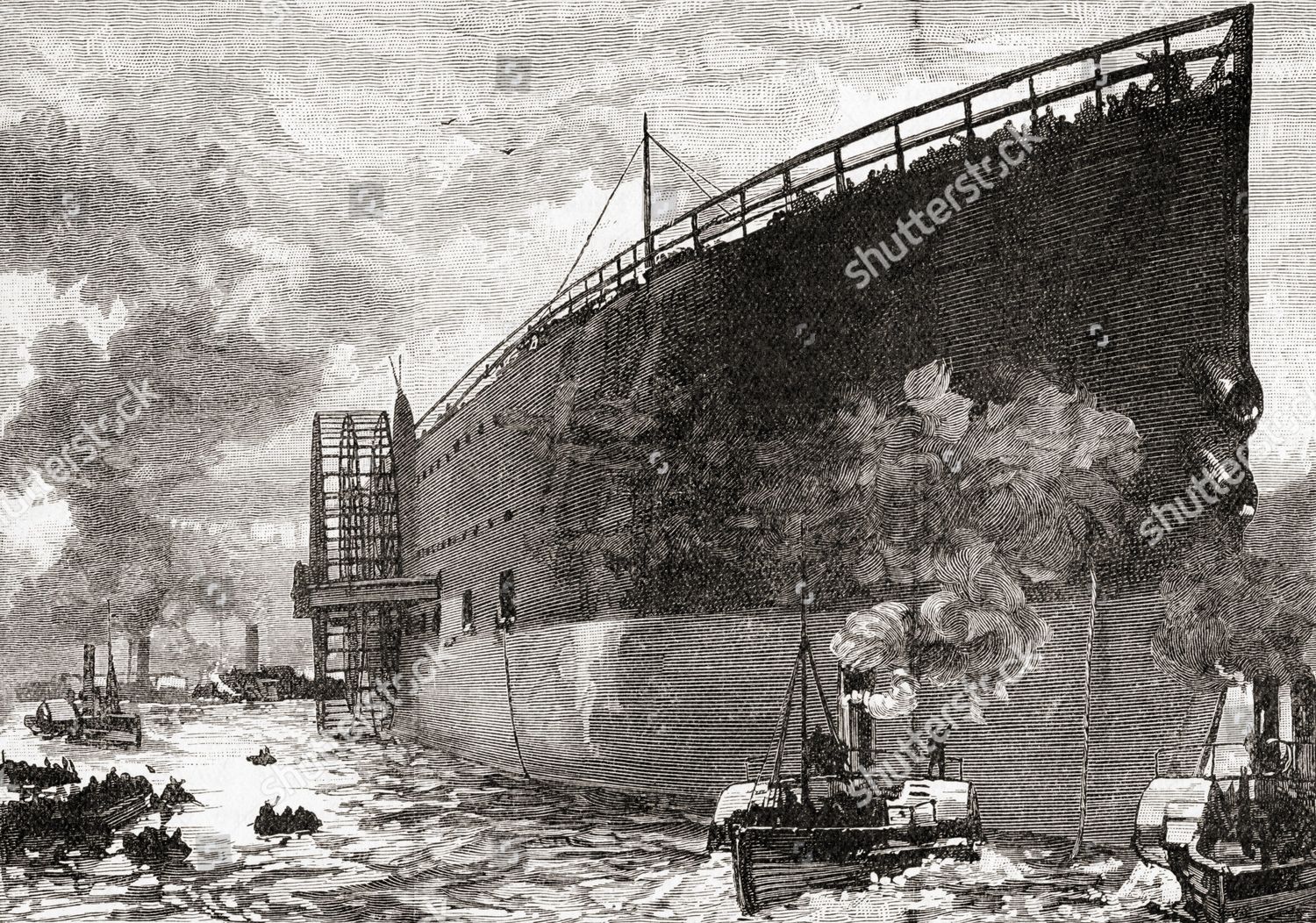 Launch Ss Great Eastern 1858 Century Editorial Stock Photo - Stock ...