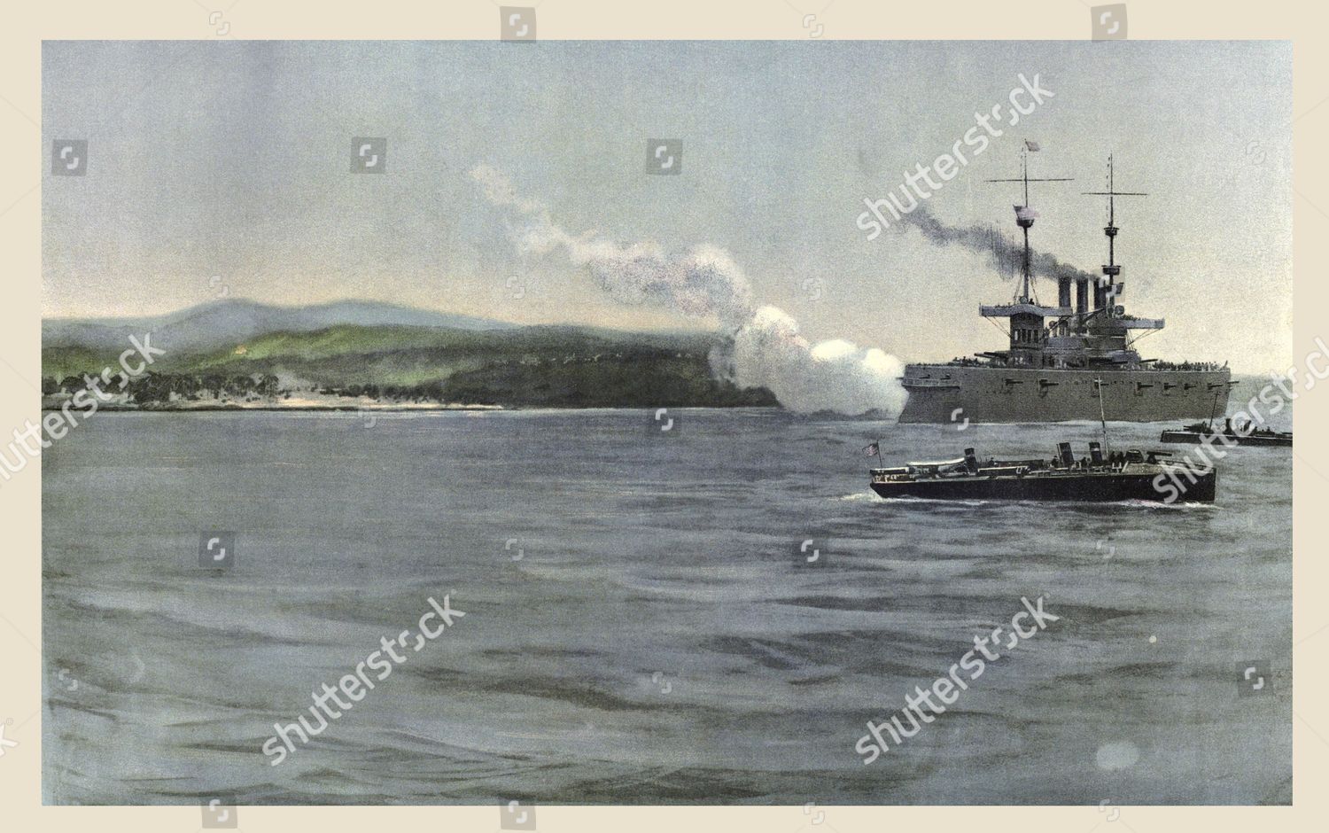 Admiral Sampsons Flagship Armoured Cruiser Uss Editorial Stock Photo ...