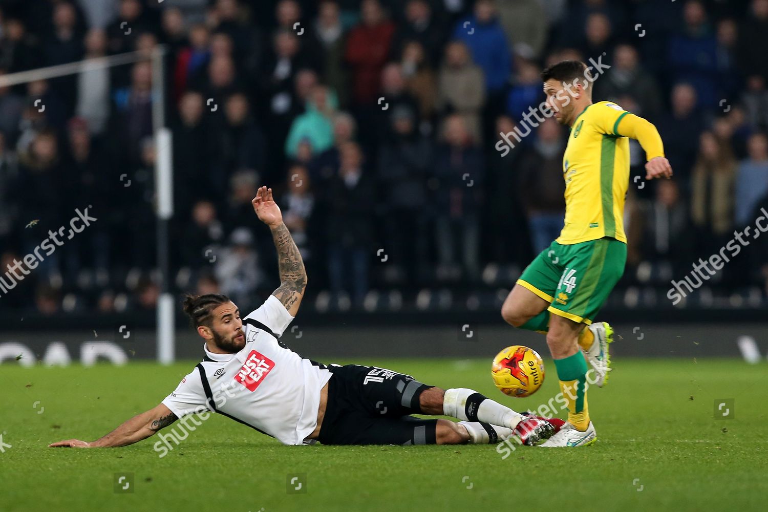Bradley Johnson Derby County Slides Into Editorial Stock Photo - Stock ...