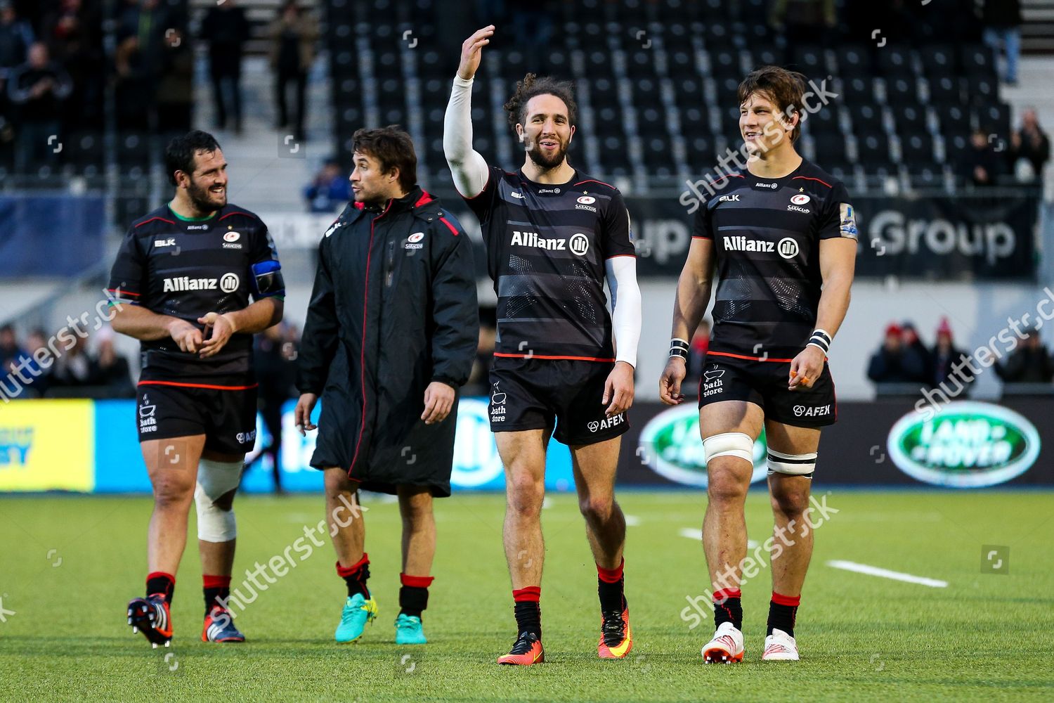 Mike Ellery Celebrates Michael Rhodes Saracens Editorial Stock Photo ...