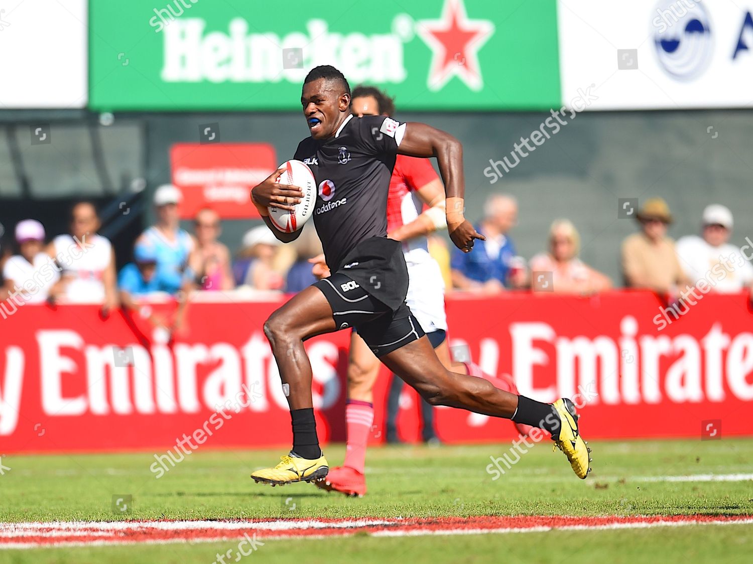 Fijian Sevuloni Mocenacagi Flies Down Sideline Editorial Stock Photo ...