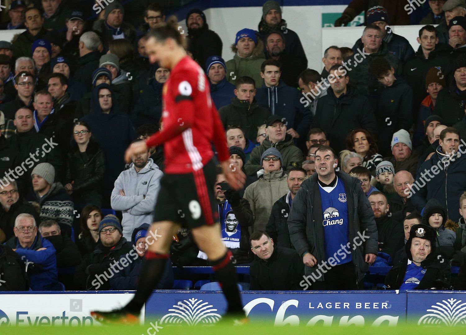 Everton Fans Looks Angry Zlatan Ibrahimovic Editorial Stock Photo ...