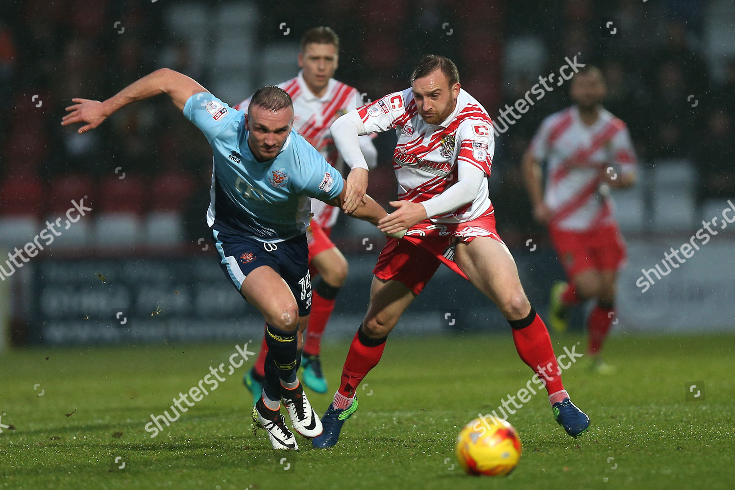 Charlie Lee Stevenage Tom Aldred Blackpool Editorial Stock Photo ...