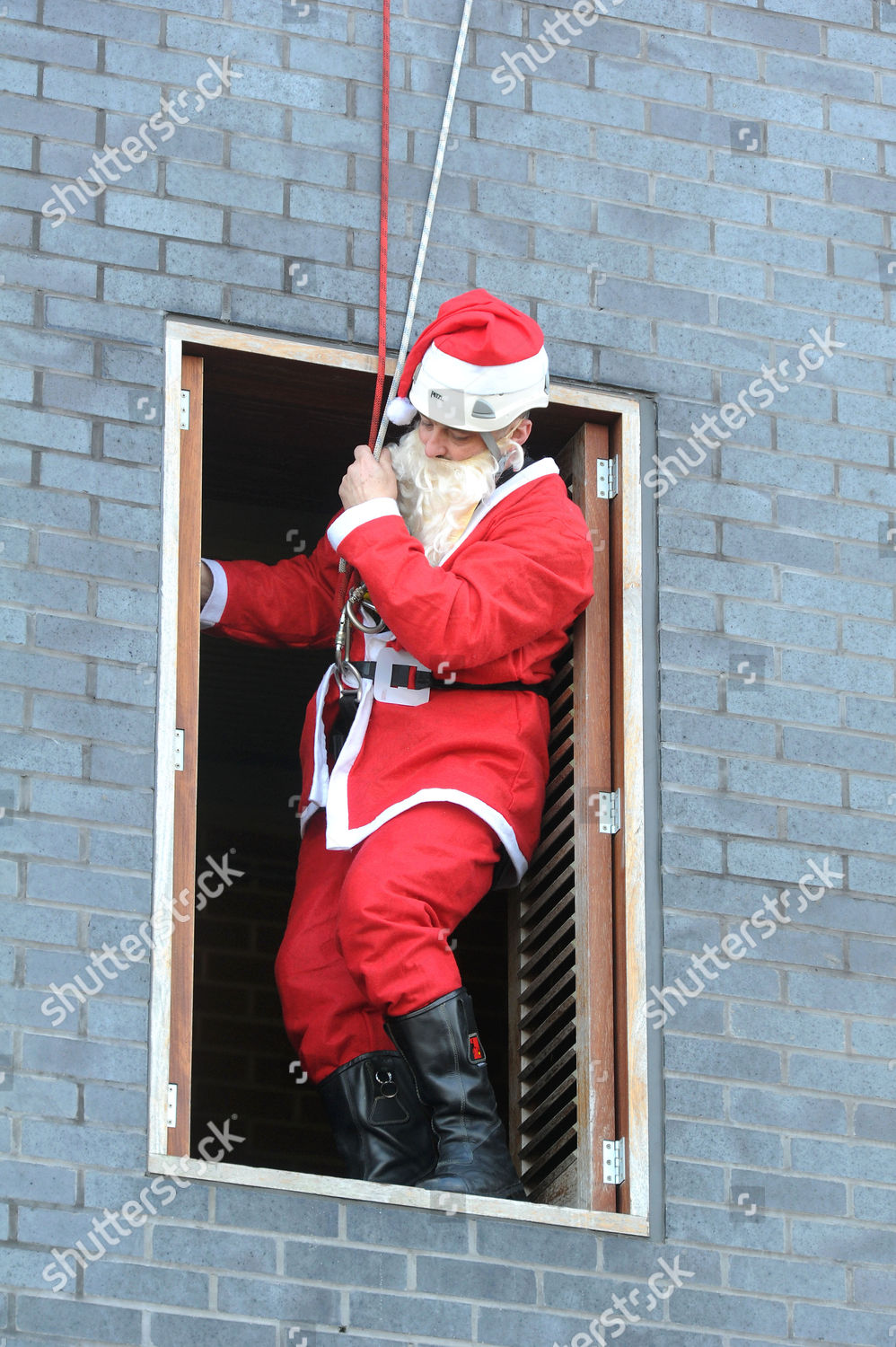 Santa Abseils Weymouth Fire Station Dorset Editorial Stock Photo ...