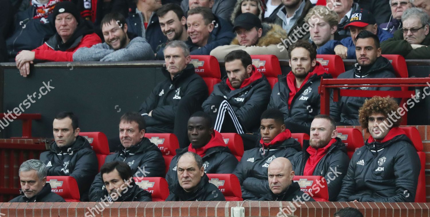 Manchester United Bench Wayne Rooney During Editorial Stock Photo ...