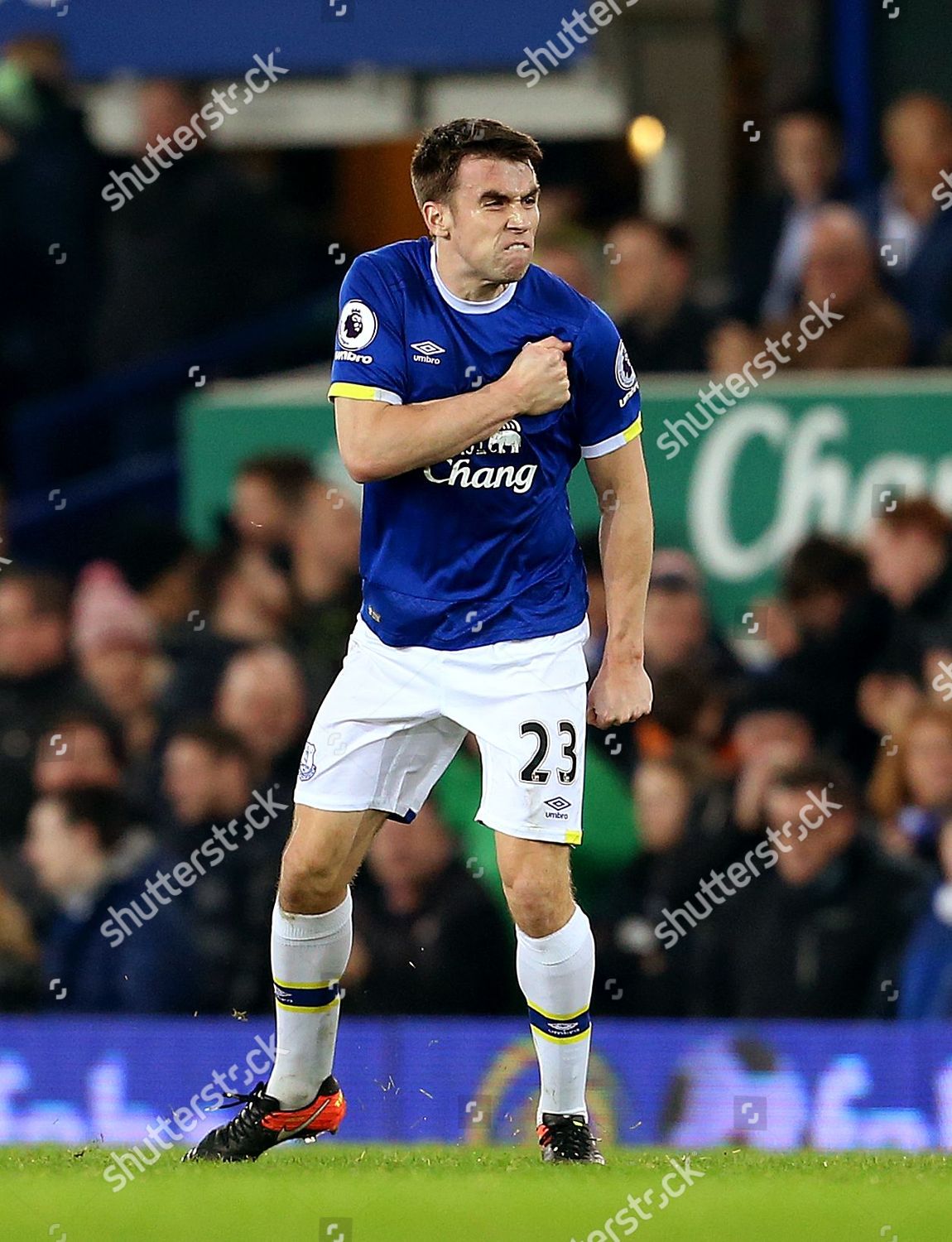 Seamus Coleman Everton Celebrates After Scoring Editorial Stock Photo ...