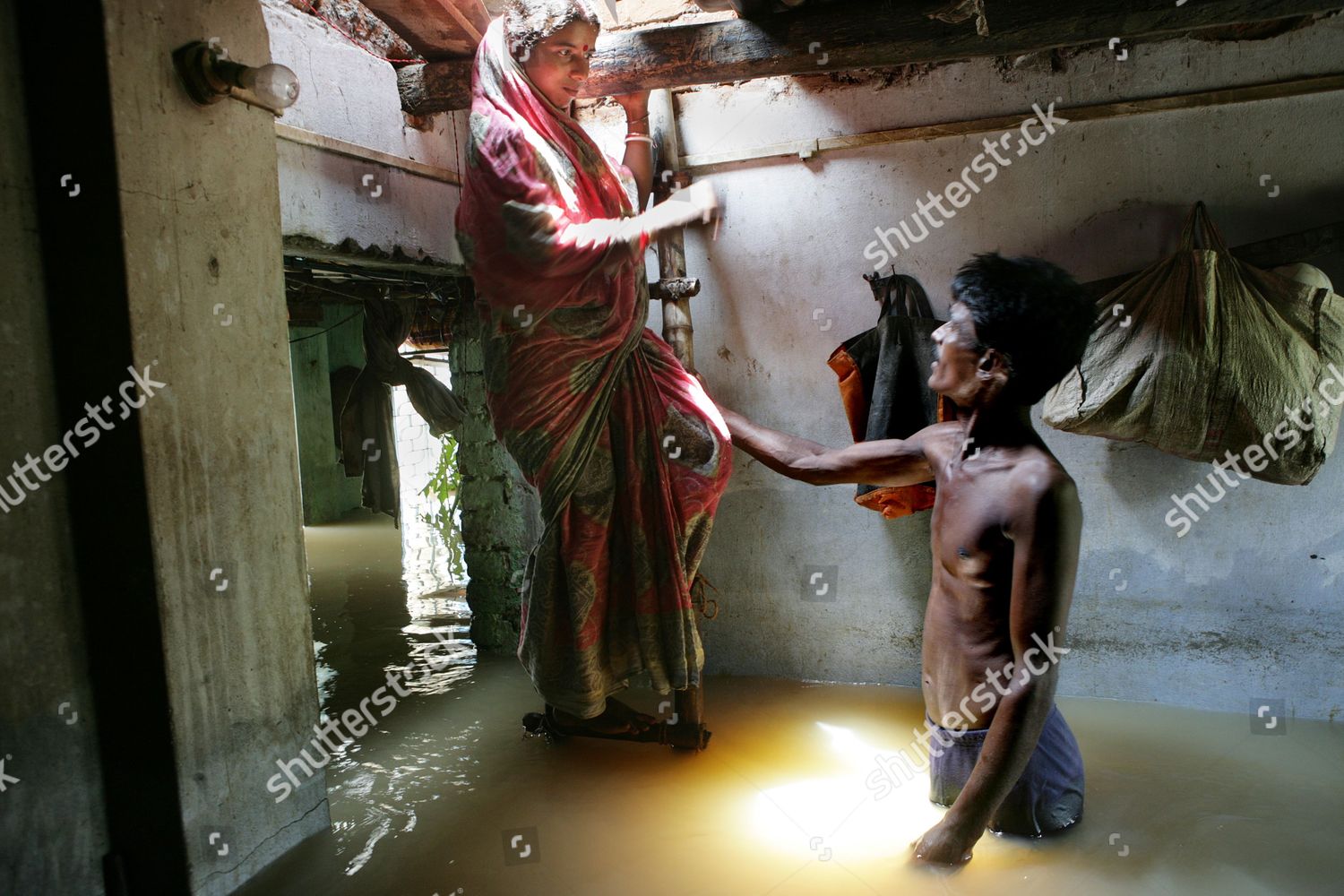 Flood Victim Tapas Patra R Wife Editorial Stock Photo - Stock Image ...
