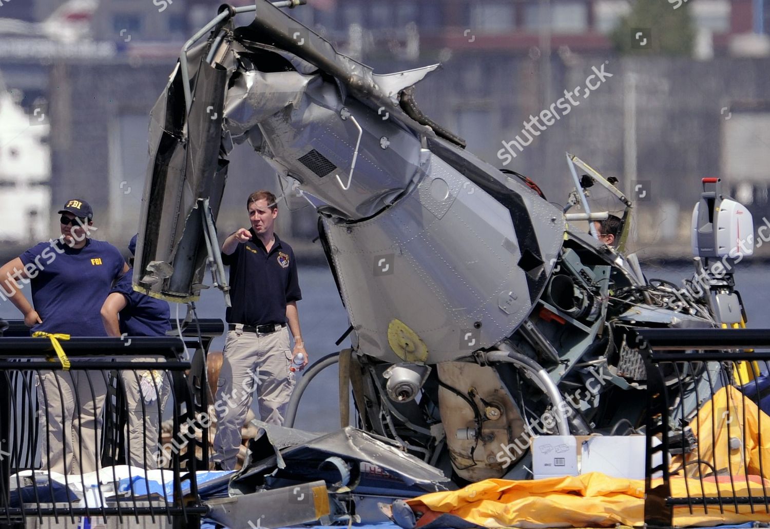 Investigators Look Over Wreckage Helicopter That Editorial Stock Photo ...