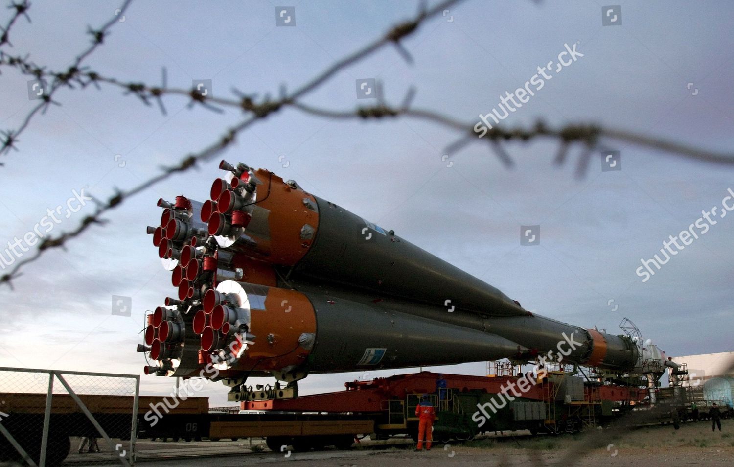 Train Moves Soyuz Tma9 Rocket Booster Editorial Stock Photo - Stock ...