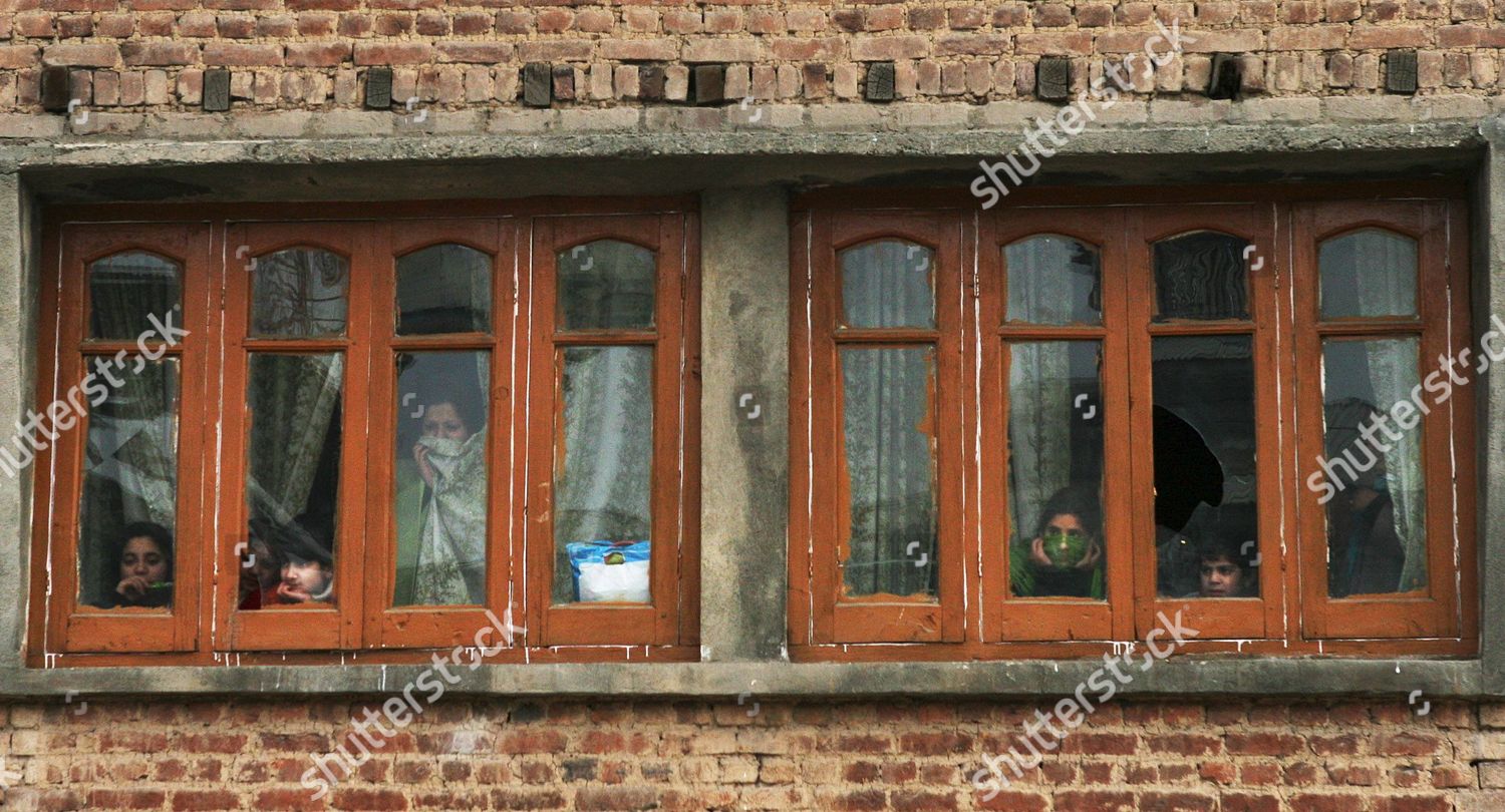 Kashmiris Watch Their Windows Kashmiri Muslims Editorial Stock Photo ...