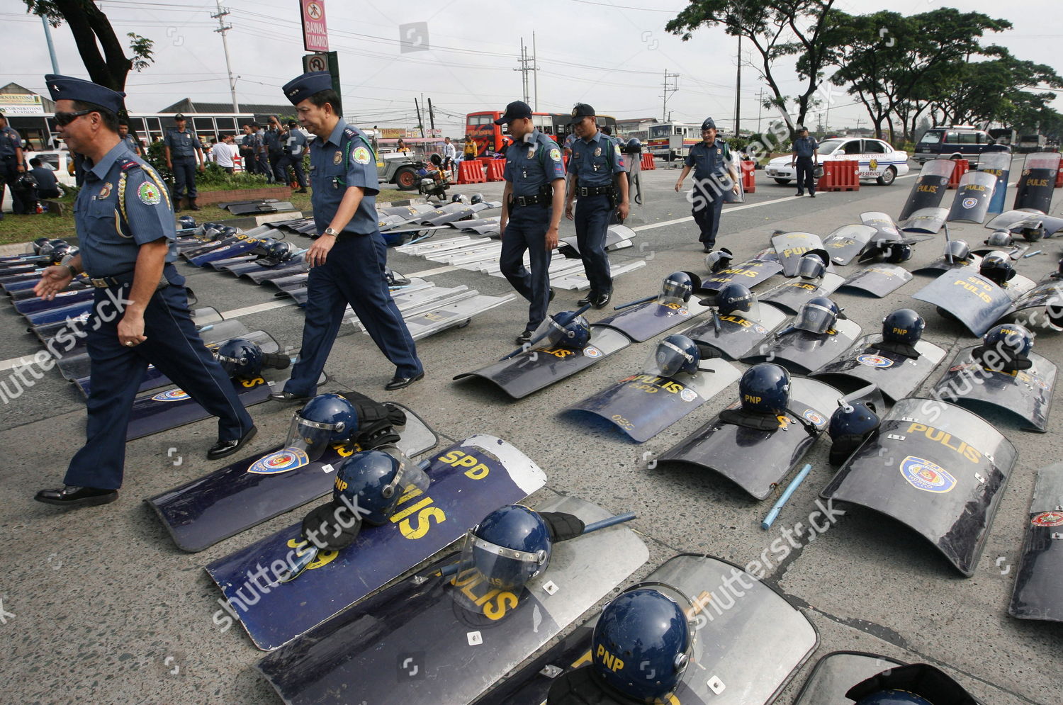 Police Crowd Dispersal Equipment Laid Out Editorial Stock Photo - Stock ...