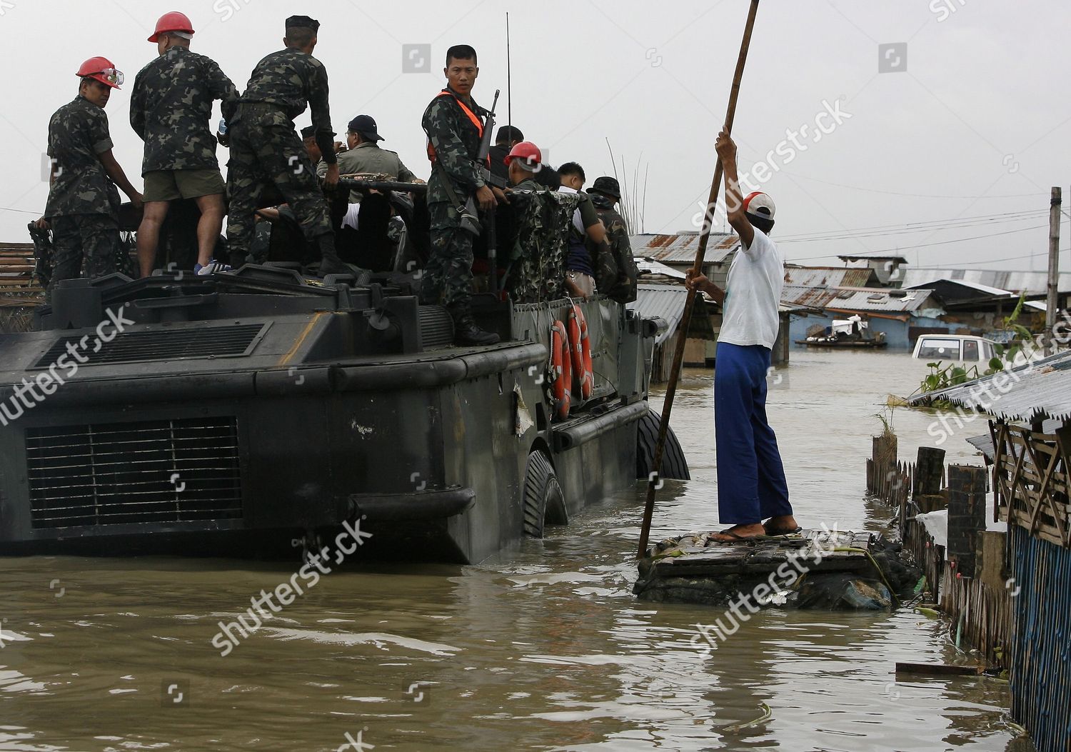 Philippine Amphibian Navy Vehicle Manuevers During Editorial Stock ...