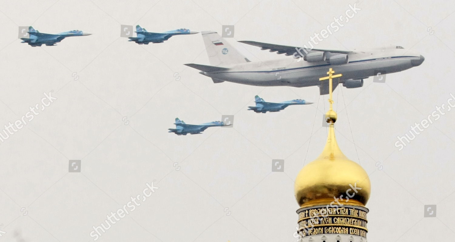 Russian Military Aircraft Fly Over Kremlin Editorial Stock Photo ...