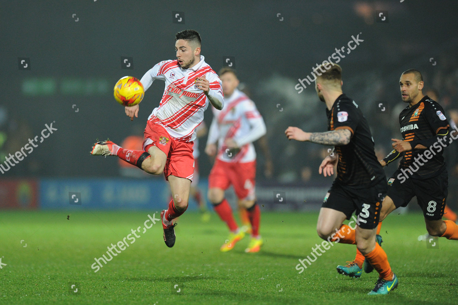 Stevenages Tom Pett Controls Ball During Editorial Stock Photo - Stock ...