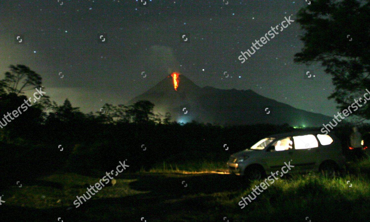 Lava Flows Mount Merapi Volcano Seen Editorial Stock Photo - Stock ...