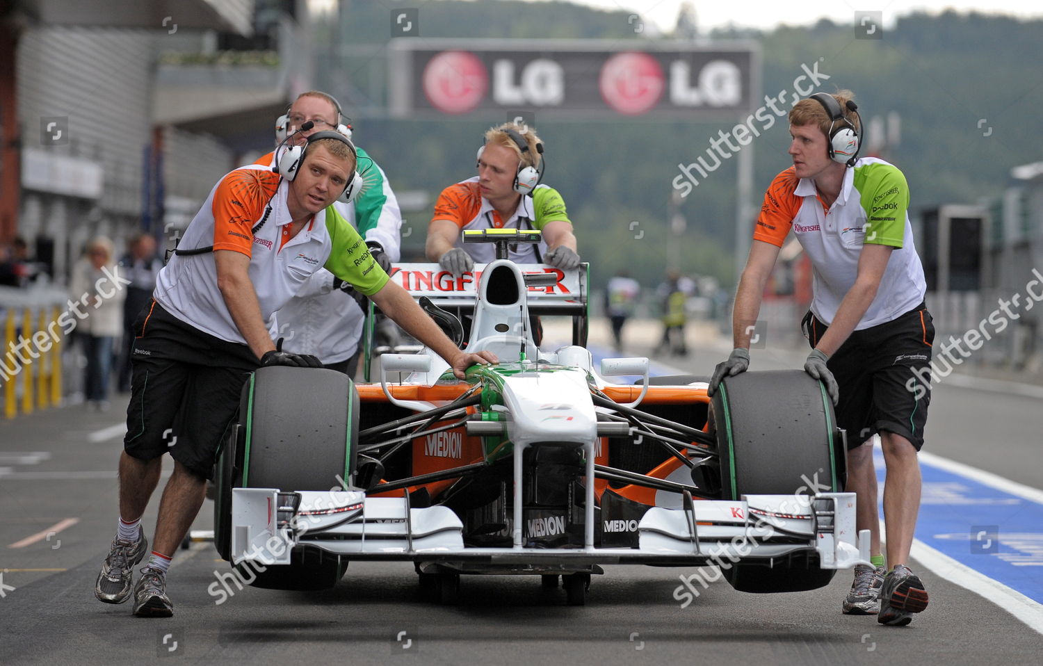 Mechanics Force India Team Push Racing Editorial Stock Photo - Stock ...