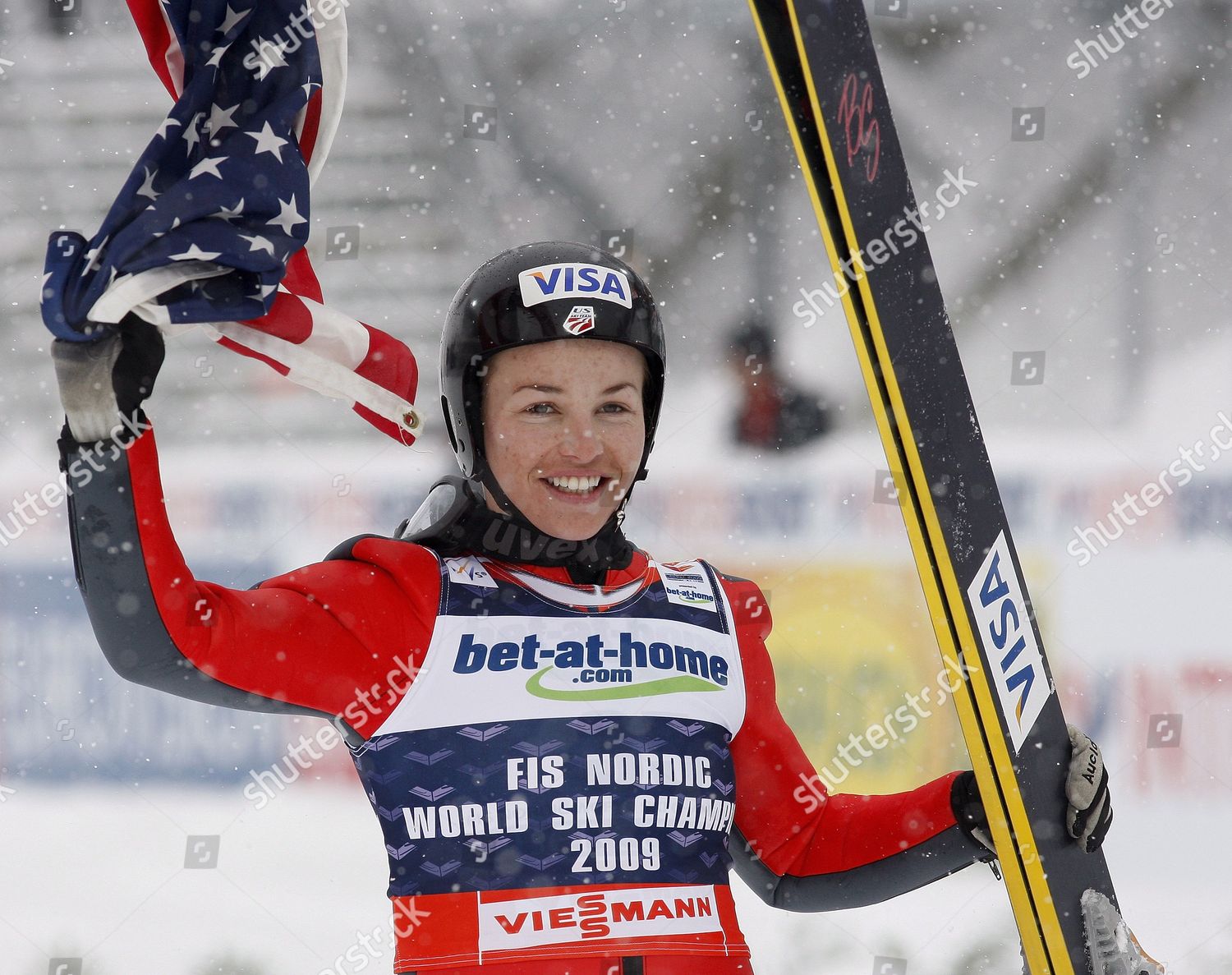 Us Ski Jumper Lindsey Van Celebrates Editorial Stock Photo - Stock ...