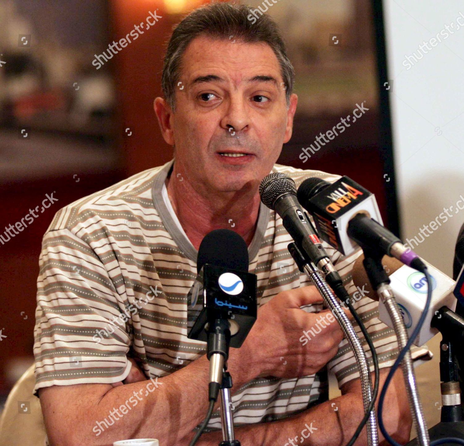 Egyptian Actor Mahmoud Hmeda Speaks During Editorial Stock Photo ...